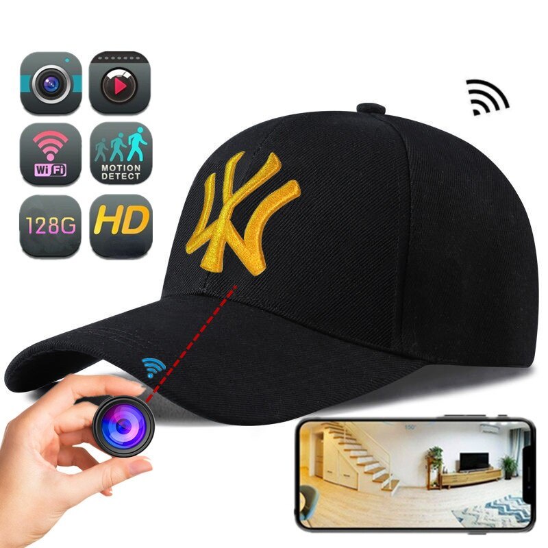 2025 New 1080P Full HD Wireless WIFI Mini spy Camera Baseball Cap ...