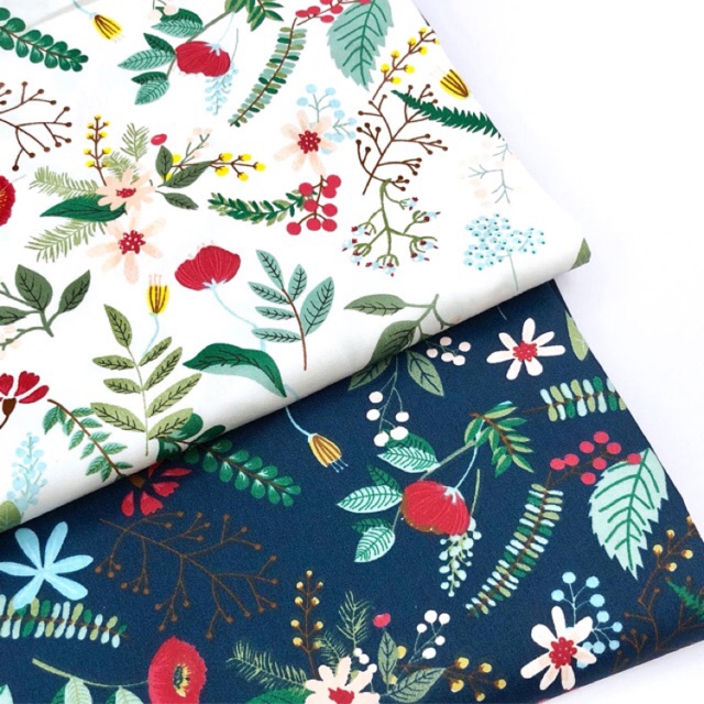 Kain Comb Cotton Corak Bunga Bidang 60" / Floral Flower Design Combed ...