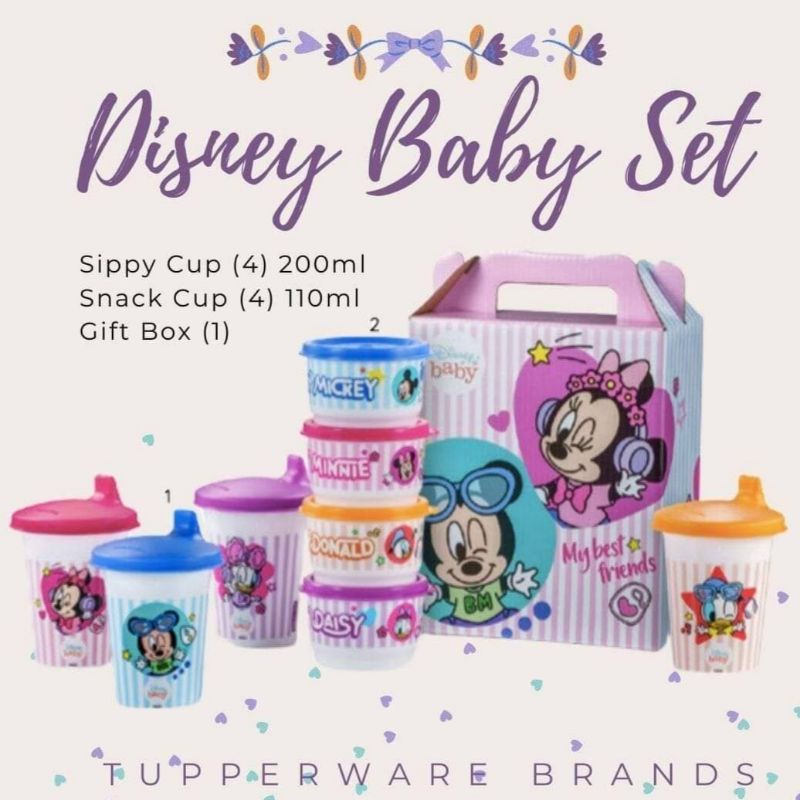 💕 READY STOCK 💕 Tupperware Disney Baby Set(8pcs with lids) | Shopee ...