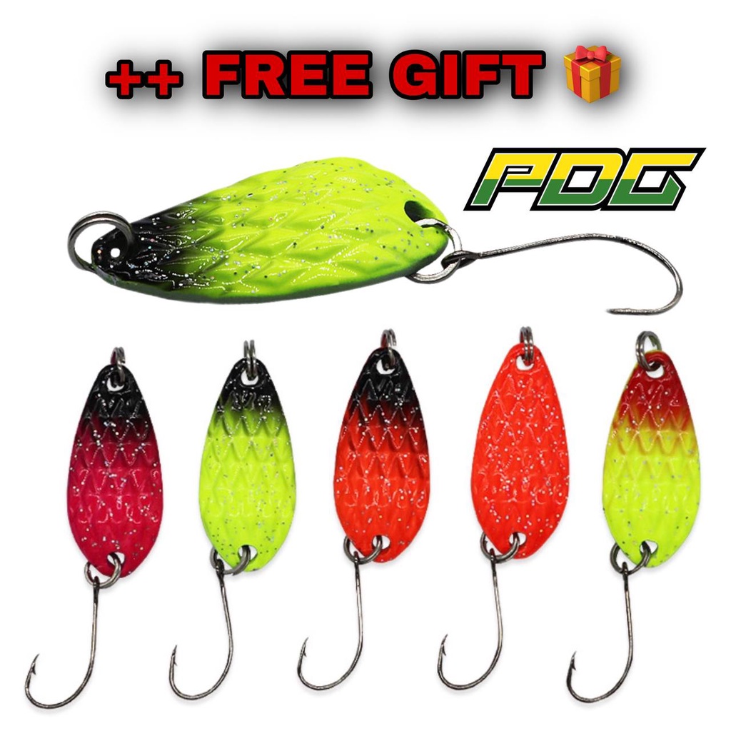 PDG Ultralight Spoon 3g 3cm Spinner Bait Metal Spoon Sebarau Tengas ...