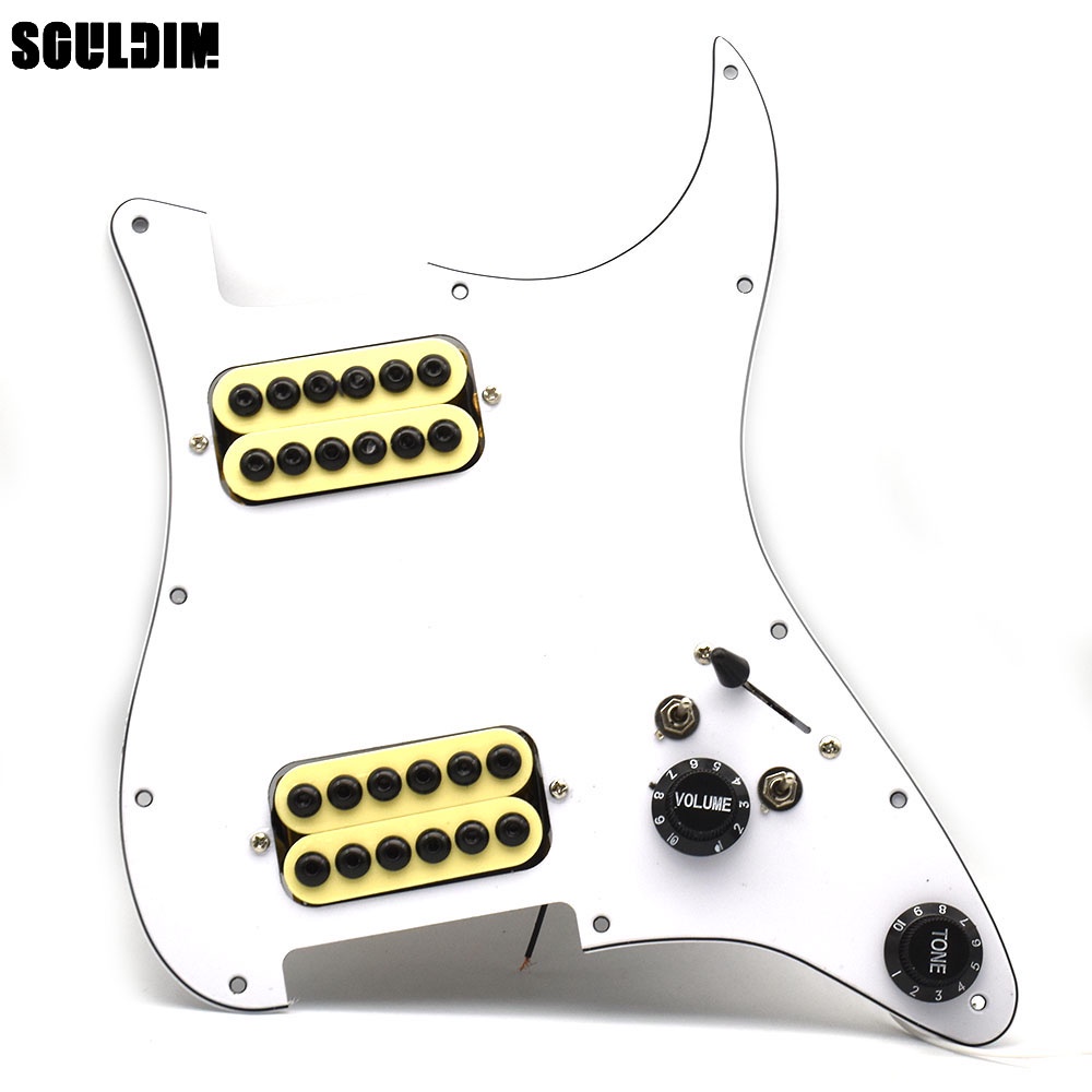 Loaded Prewired Scratchplate Two Humbucker Coil Splitting HH Guitar ...