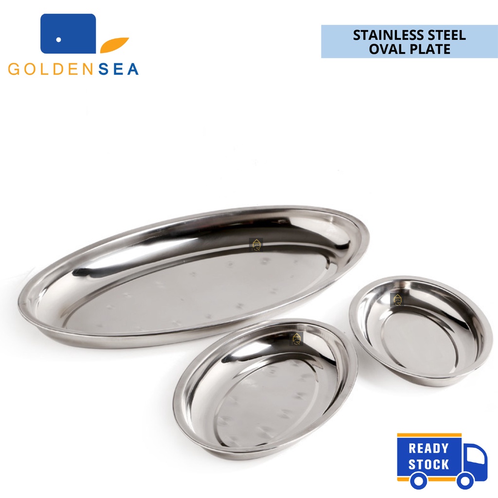 🔥𝗥𝗘𝗔𝗗𝗬 𝗦𝗧𝗢𝗖𝗞🔥Fish plate steamed fish oval plate stainless steel oval ...