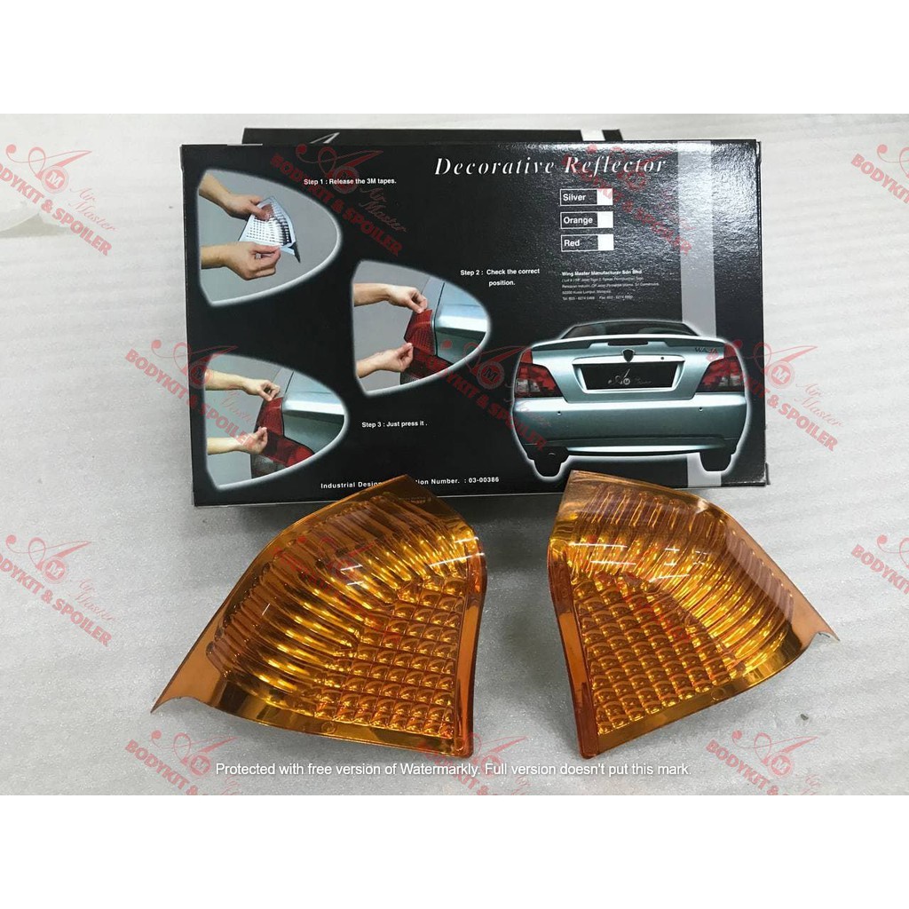 PROTON WAJA REFLECTOR ORANGE/SILVER COLOUR (1 PAIR) | Shopee Malaysia