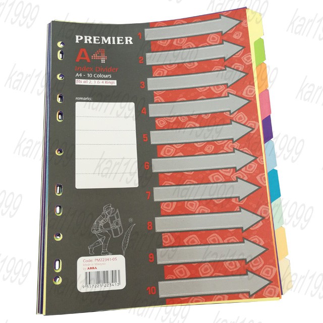Premier Index Divider (10 colours) | Shopee Malaysia