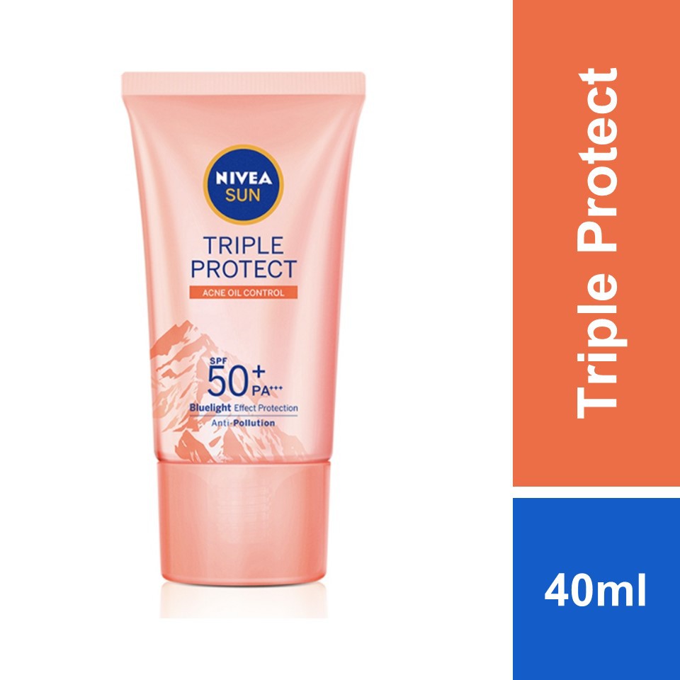 Nivea Sun Triple Protect Acne Oil Control SPF50 PA+++ 40ml | Shopee ...