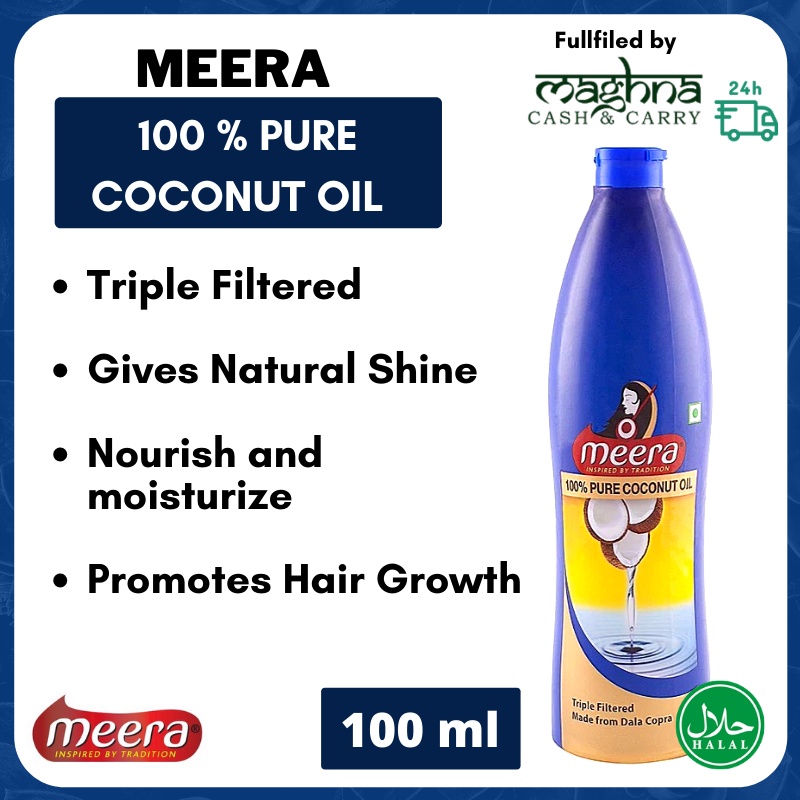 Meera 100% Pure Coconut Hair Oil 100 ml - Minyak Kelapa | Shopee Malaysia