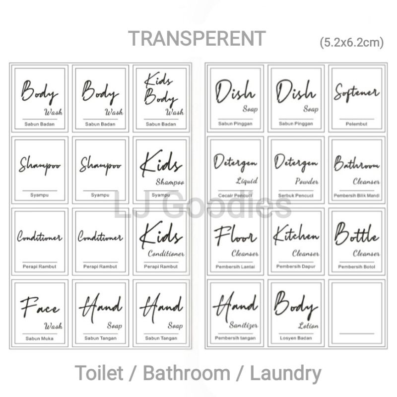 Minimalist Kitchen Sticker / Sticker Dapur / Waterproof Pantry Spice ...