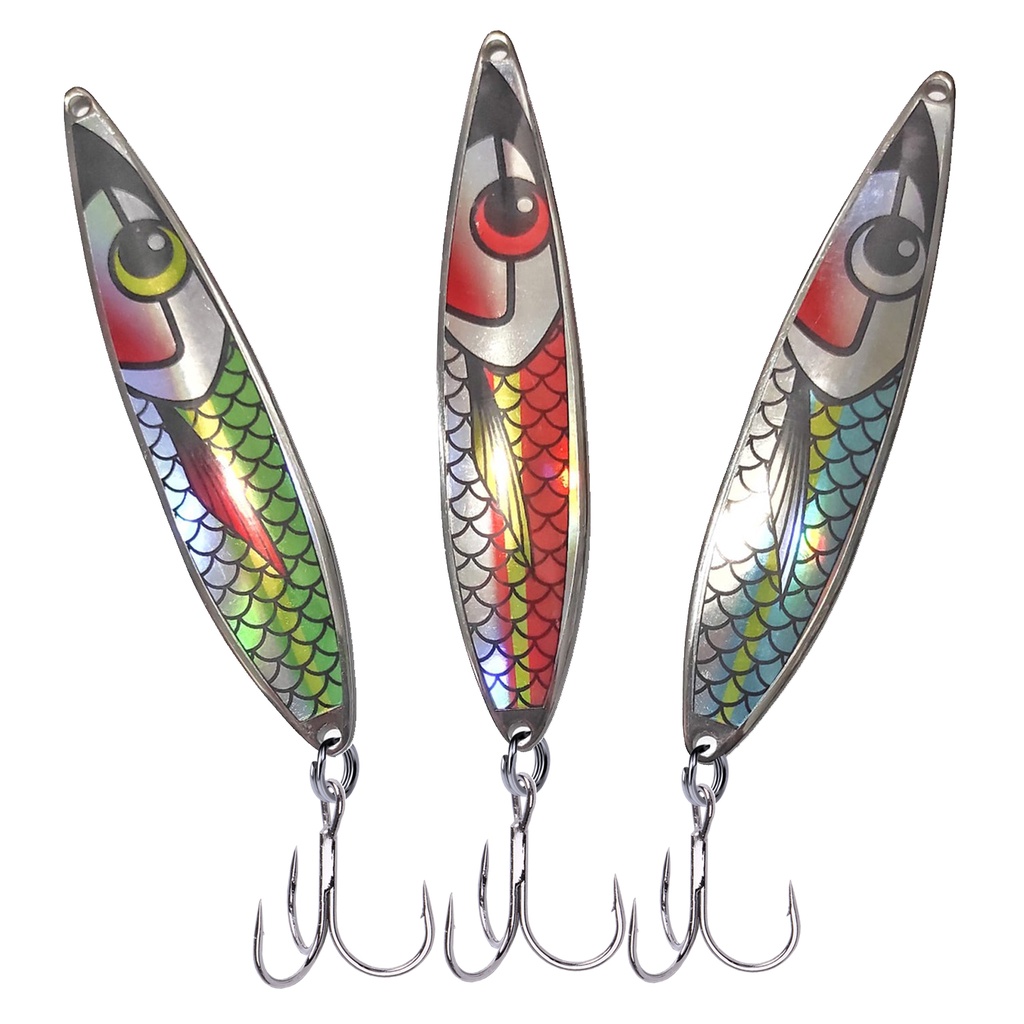 MATA Spoon 77g Casting Mackerel Barakuda GT Bait Killer Treble Hook Eye ...