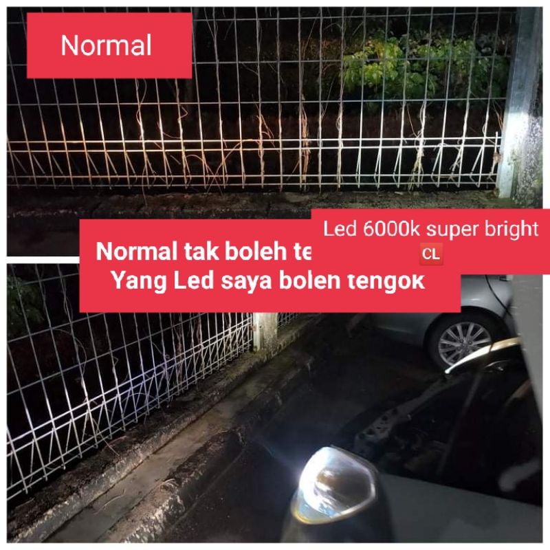 lampu led headlight H11 myvi axia Yaris plug and play socket original ...