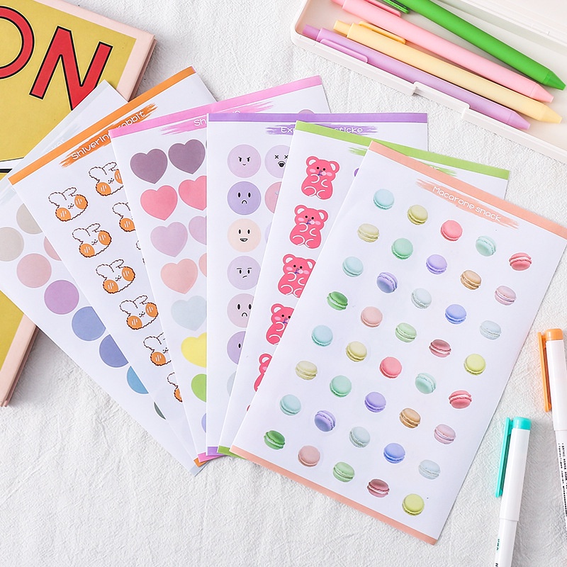 Sticker sheet to decorate notebooks and diaries with many cute designs ...