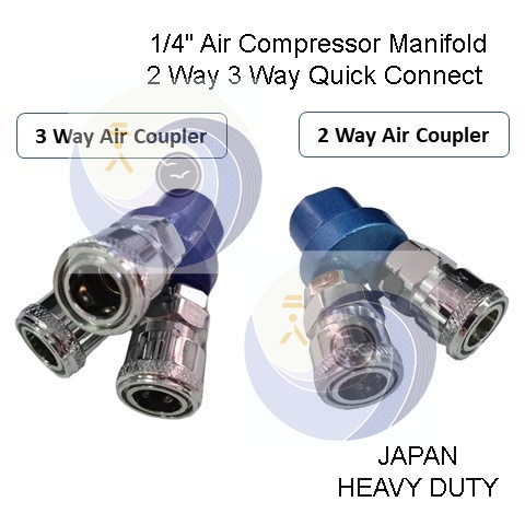 [ 1 UNIT ] 1/4" Air Compressor Manifold 2 Way 3 Way Quick Connect Air ...