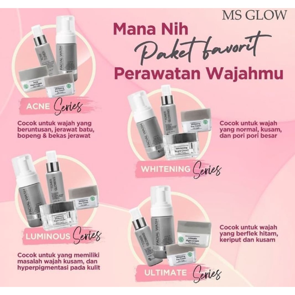 MS GLOW Skincare Set (Whitening/Ultimate/Luminous/Acne) | Shopee Malaysia