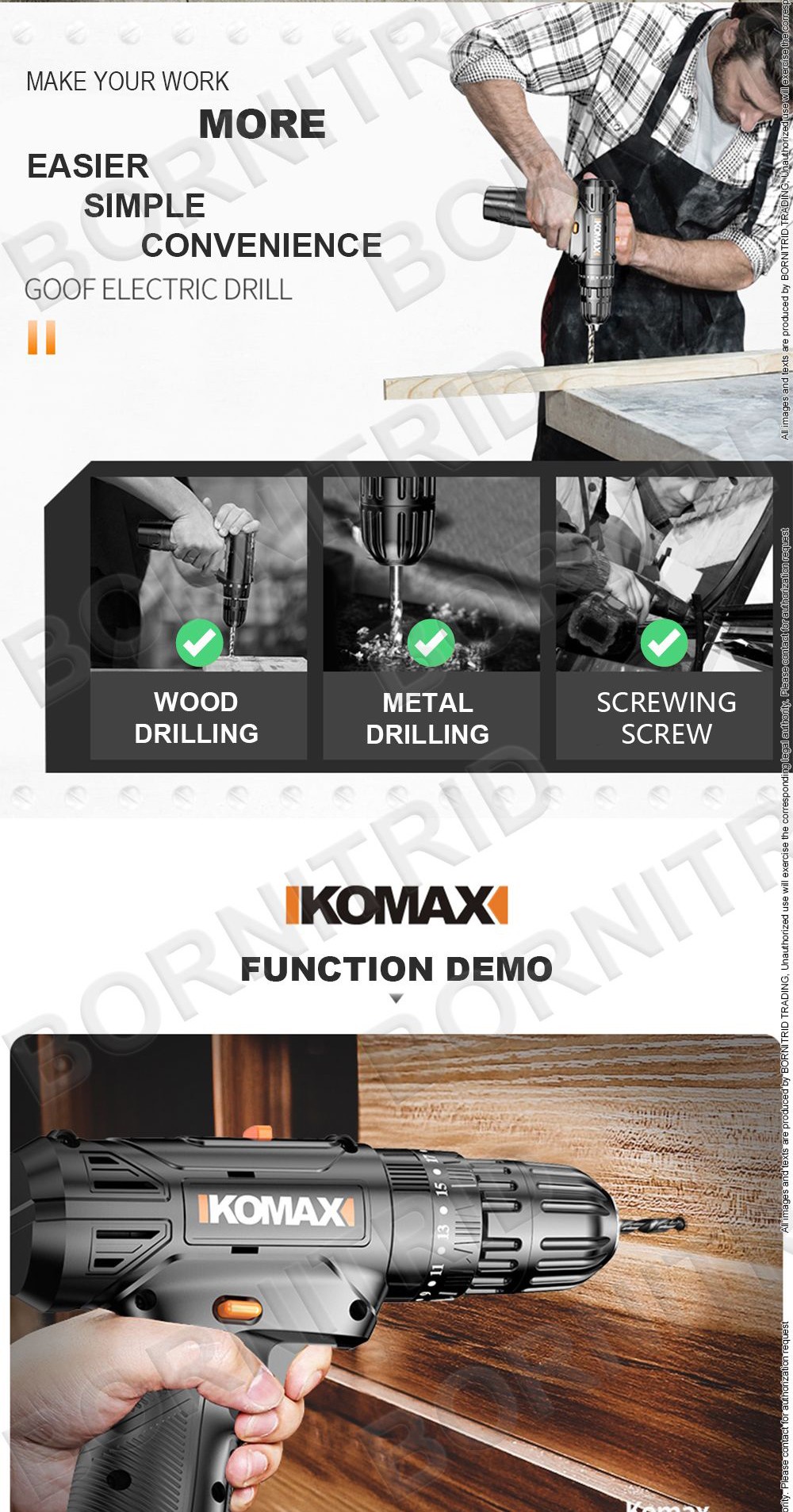 [For Professional] KOMAX (KMS) ft MITAKA 12V 2 Speed Electric Cordless ...