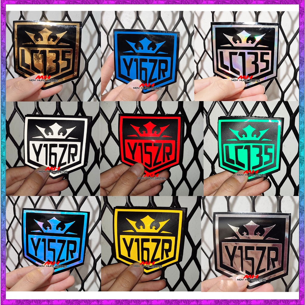 STICKER Y15 LC135 Y15ZR EMBLEM LOGO SIDE COVER HOLOGRAM GOLD SILVER ...