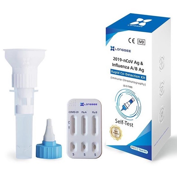 LONGSEE 3 IN 1 RAPID TEST KIT SALIVA [COVID, INFLUENZA A & B] EXPIRY ...