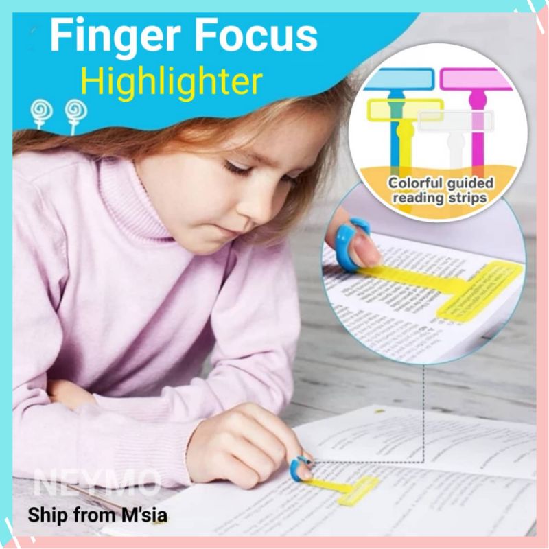 Early Educational Finger Focus Highlighter Ring Reading Book Tools ...
