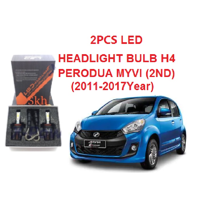 2PCS LED HEADLIGHT BULB (COB) (H4) FOR PERODUA MYVI (2nd Gen) (2011 ...