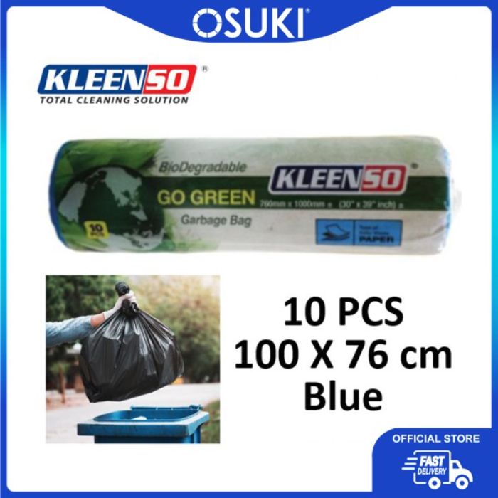 KLEENSO Garbage Plastic Bag Dustbin Oxo-Biodegradable - Blue (10 Pcs x ...
