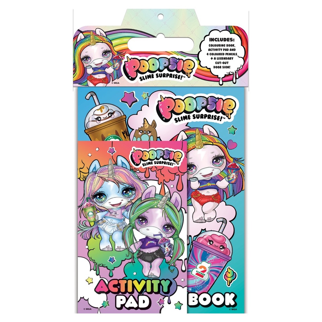 Poopsie Slime Surprise Activity Pack With Colour Pencils Colouring Book ...