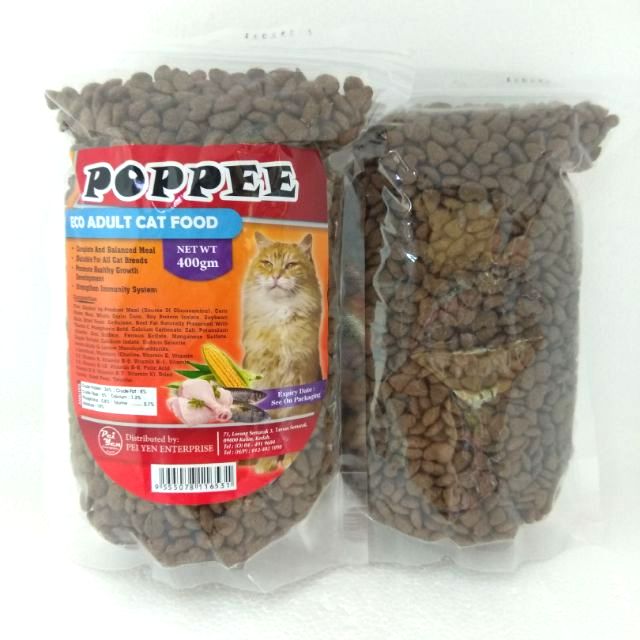 Makanan Kucing MURAH Poppee 100% Ikan Laut High Protein 400gm pack ...