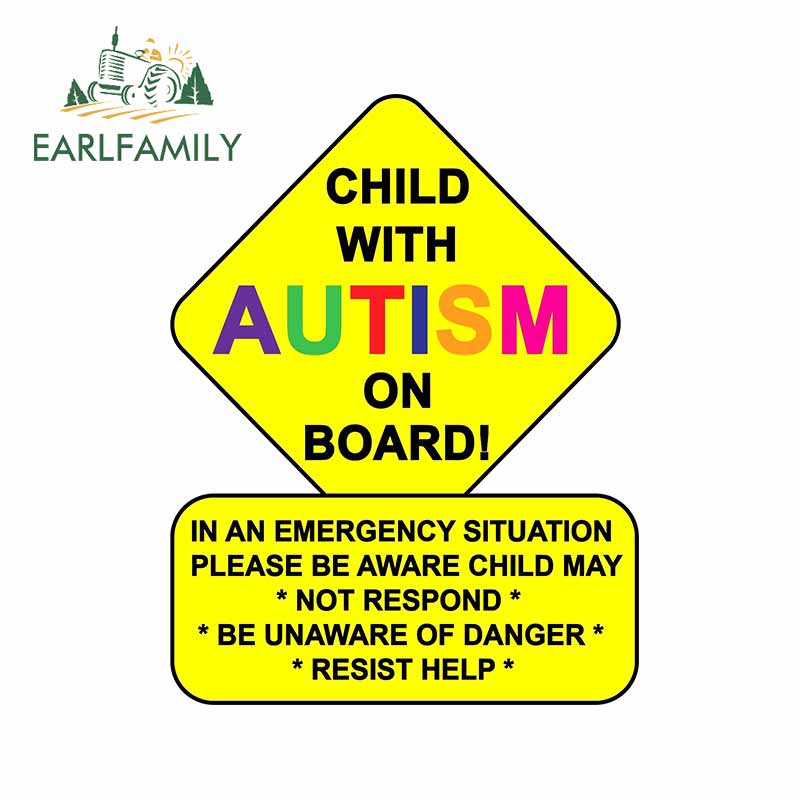EARLFAMILY 13cm x 10.1cm For Autistic Sign Car Door Stickers Child on ...