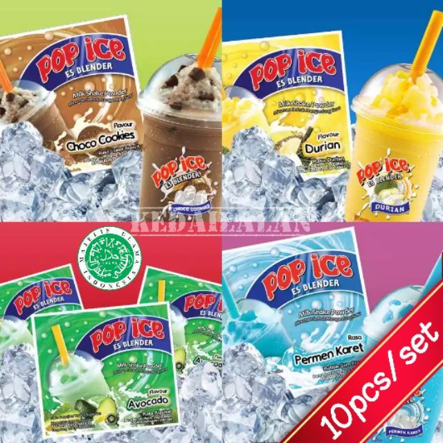 [10 pcs] POP ICE ES BLENDER Milk Shake Powder 25gram | Shopee Malaysia