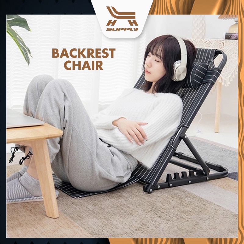 LH Floor Chair Backrest Lazy Chair Adjustable Angle Foldable Back Support Floor Bed Chair ...