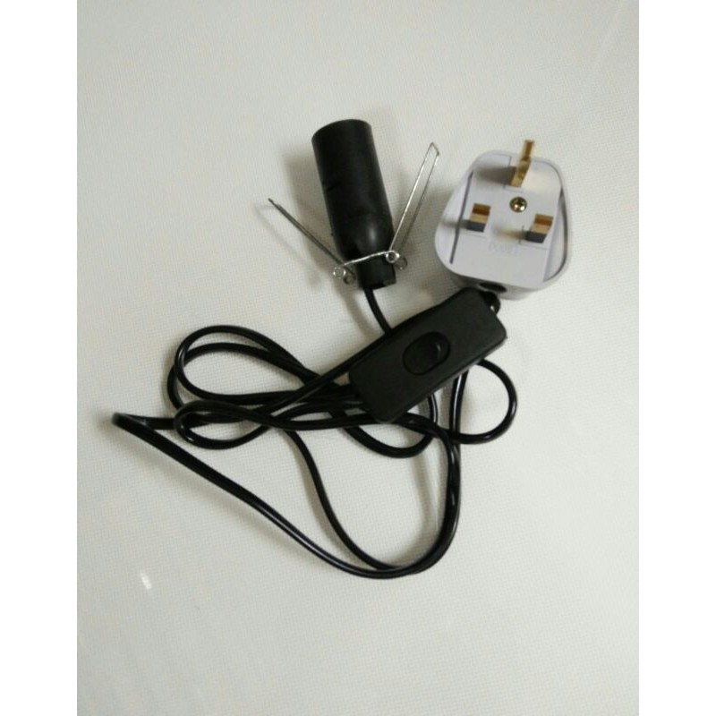 SALT LAMP CABLE, 3 PIN PLUG POWER CORD E14 LAMP HOLDER WITH ON/OFF ...
