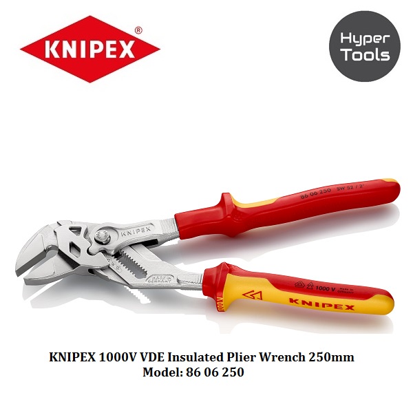 KNIPEX 1000V VDE Insulated Plier Wrench 250mm - Model: 86 06 250 | Shopee Malaysia