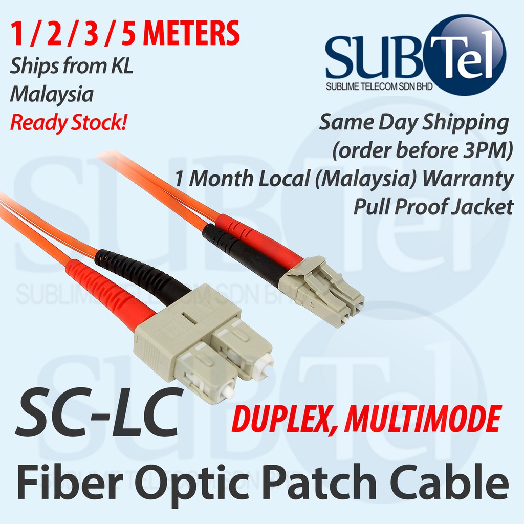 SC-LC Multi Mode OM2 Duplex Fiber Optic Patch Cord Cable For LAN SFP ...