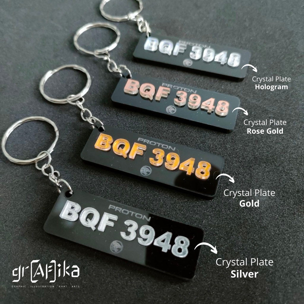 [KEYCHAINS] Crystal Plate Number | Shopee Malaysia