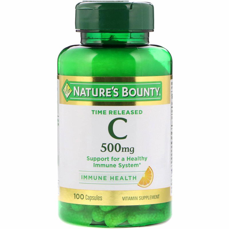 Nature's Bounty, Time Released Vitamin C, 500 mg, 100 Capsules | 500 mg ...