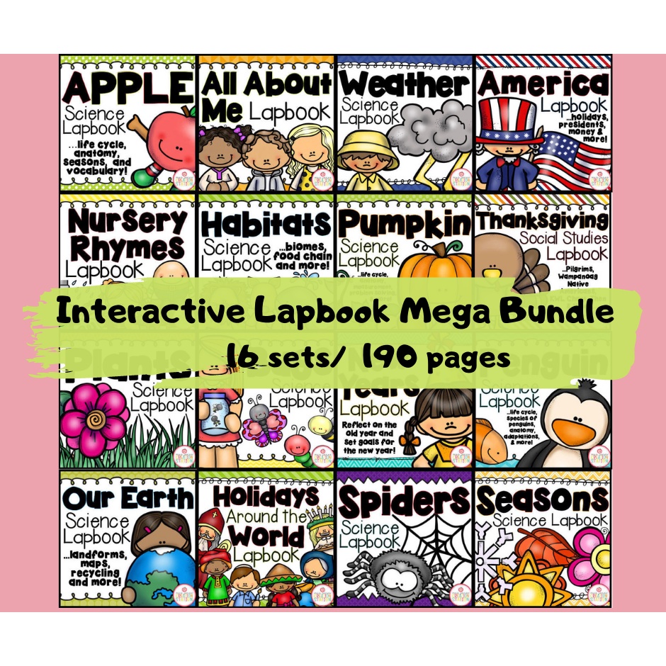 A285 - Printable Interactive Lapbook Mega Bundle 16 sets 190 pages [PDF ...