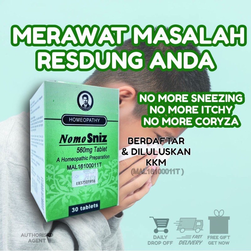 NOMO SNIZ Ubat Homeopati untuk Resdung Bersin Alahan Habuk Allergic ...
