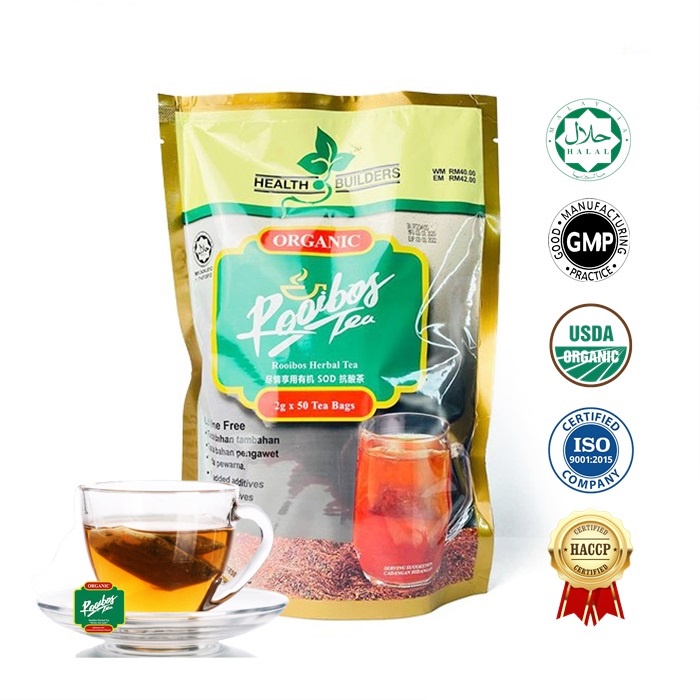 100% Original Health Builders Rooibos Organic Tea / 50 Sachets Tea ...
