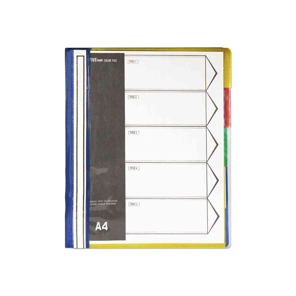 Plastic Binder 2 Holes Transparent Insert Cover With 5 Wavy Indexs ...