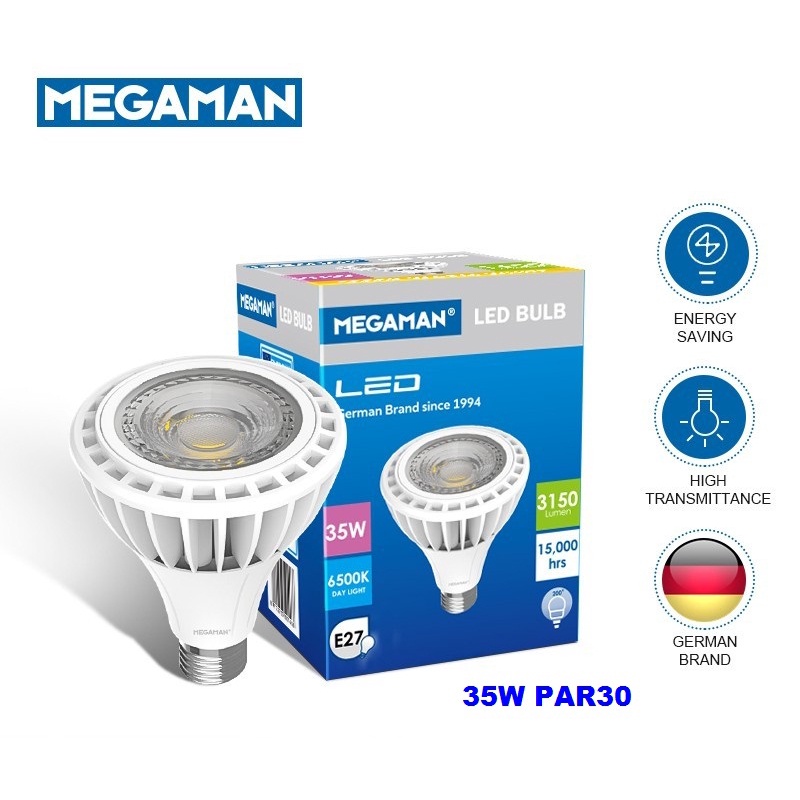 Megaman PAR30 LED Bulb 35W E27 (3000K/4000K/6500K) | Shopee Malaysia