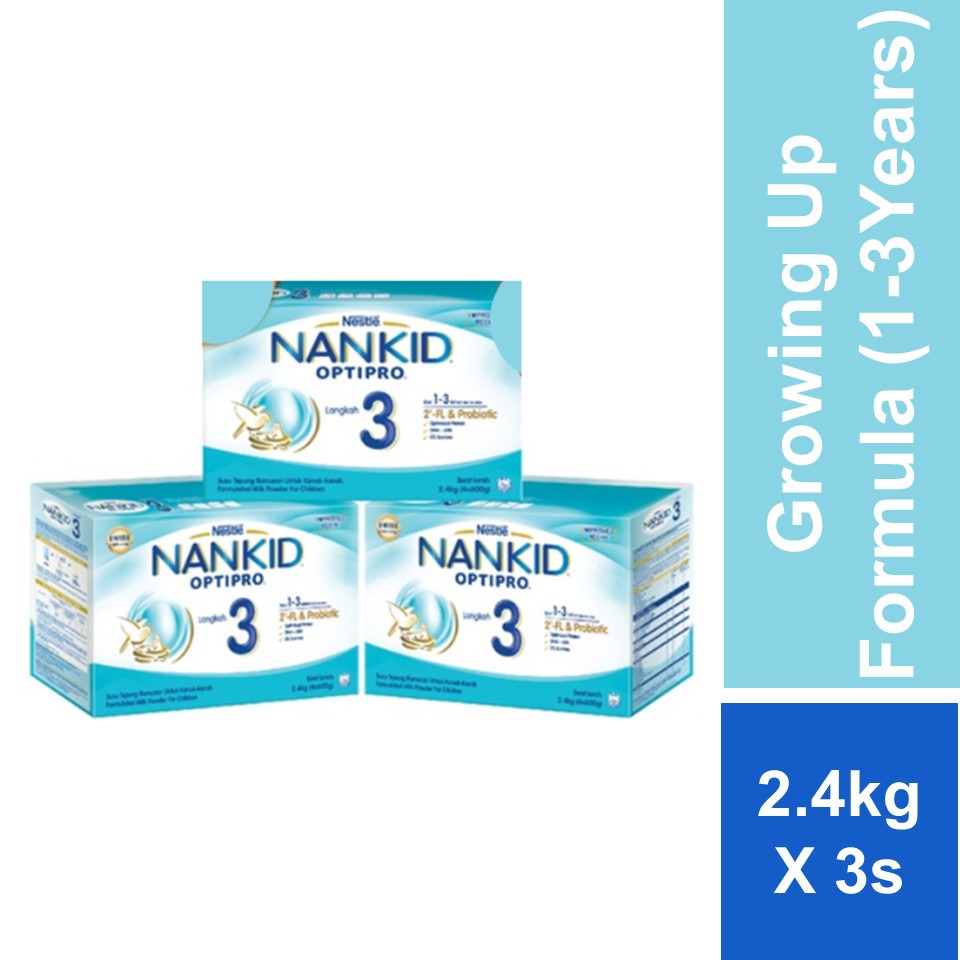 Nestle NANKID OPTIPRO Stage 3 with 2' -FL BIB (2.4kg x 3) | Shopee Malaysia