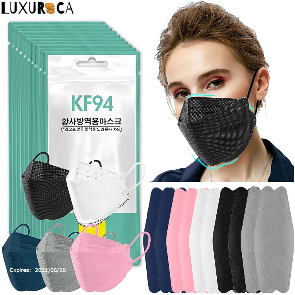KF94 EARLOOP Face Mask 10PCS FaceMask Topeng Muka EAR Kpop Kdrama Black ...