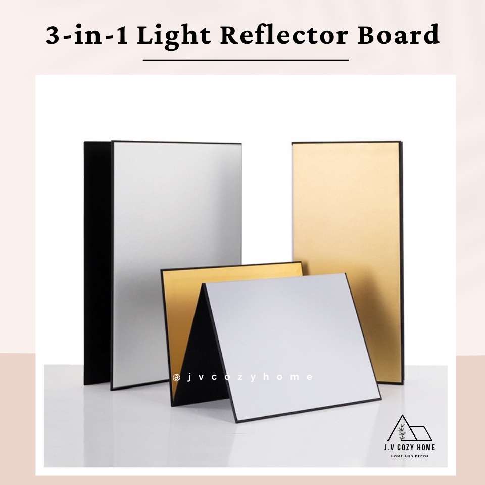 3-in-1 Extra Thick Light Reflector Photography Cardboard Studio ...