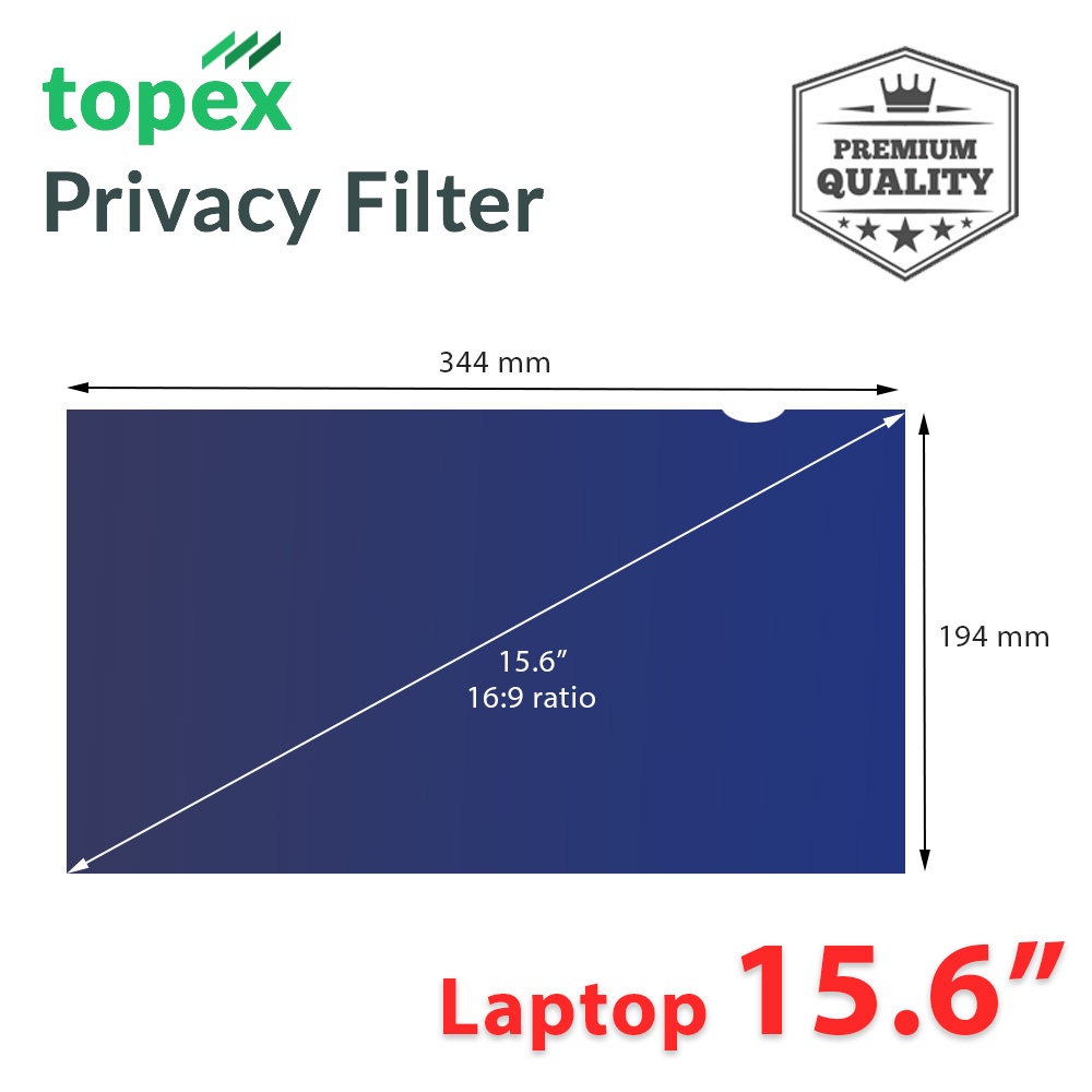 Topex Anti-Blue Privacy Screen Filter For Laptop 12.5/13.3/14/15.6 inch ...