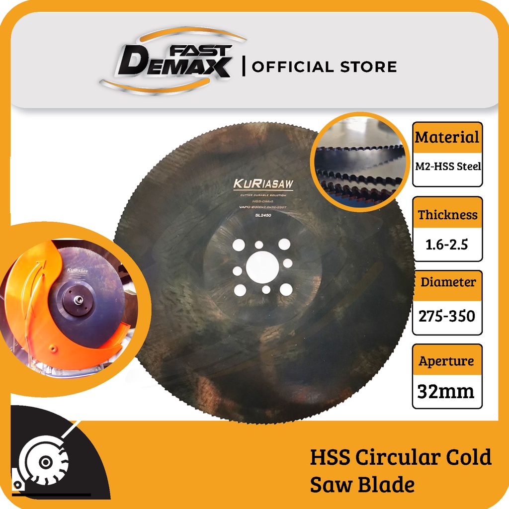 "KURIASAW" HSS Circular Cold Saw Blade ( VAPO ) Circle Saw Copper ...