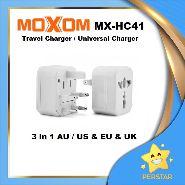 MOXOM MX-HC41 6A AU / US & EU Universal Travel Adapter/Socket Plug Converter/Travel Charger ...
