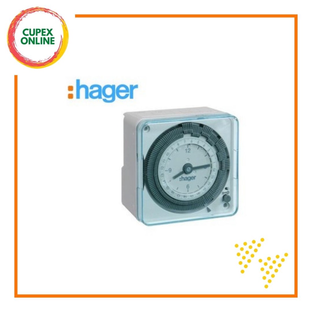 Hager EH711 24hrs Analog Time Timer switch 72x72 24H + reserve (cupex ...