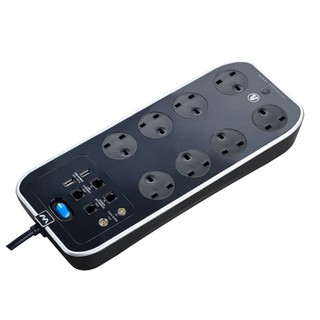 Masterplug Surge Protector 8 Gang 2 USB 3.1A 2 Meter Extension Leads ...