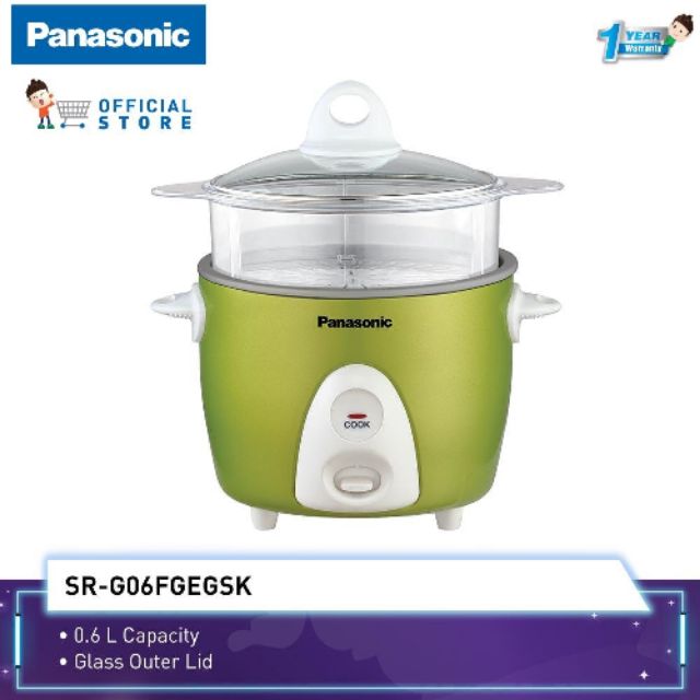 Panasonic 0.6L Rice Cooker w Steamer (Green) SR-G06FG | Shopee Malaysia
