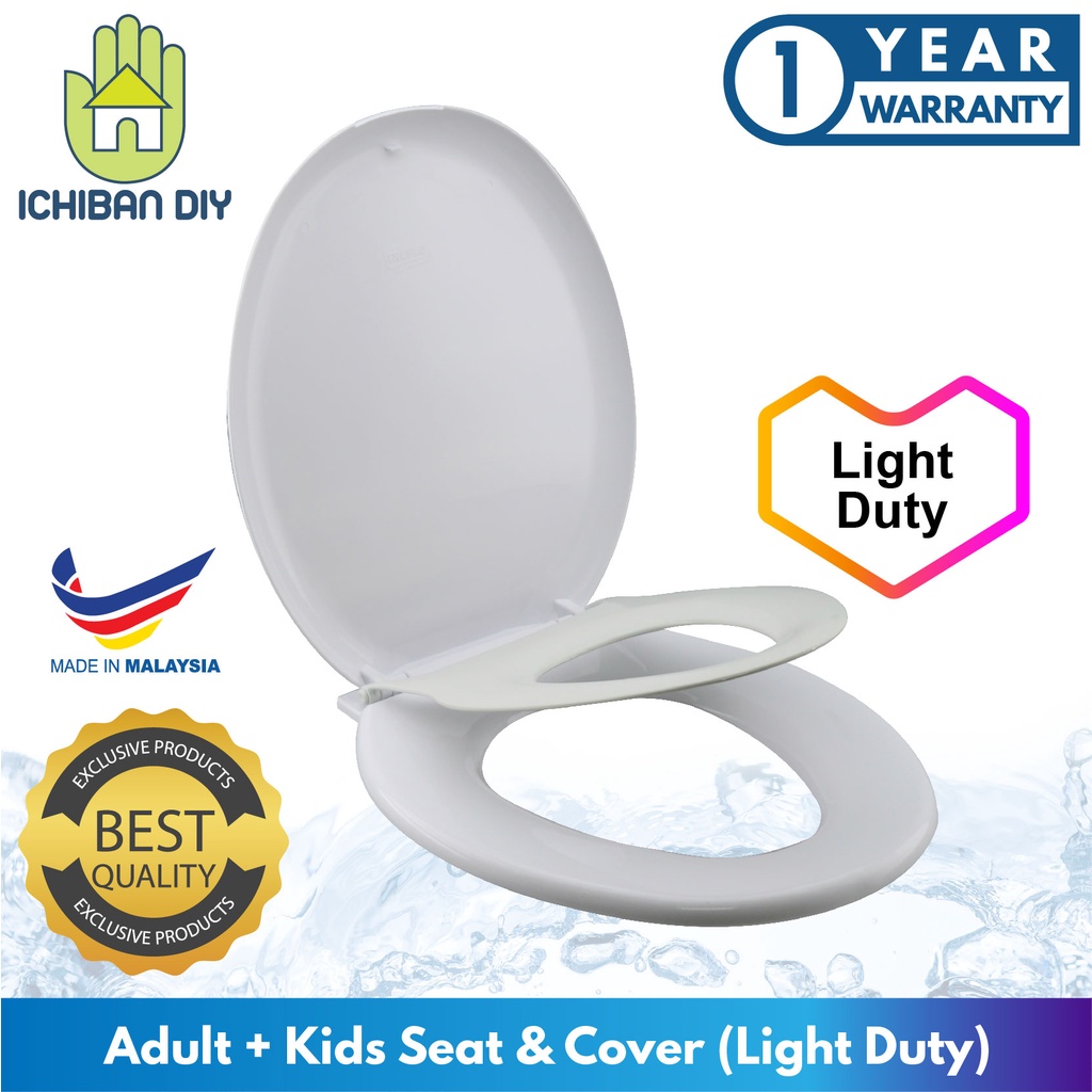 Adult + Kids Dual Toilet Seat Cover (Light Duty) Child Potty Train Bowl ...