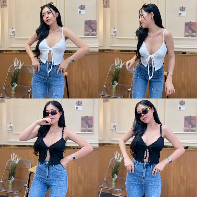 MesubShop Single Crop Show The Hill Tie The Front A Lot Of Stretch Fabric + Soft ️ Will It? Sexy ...