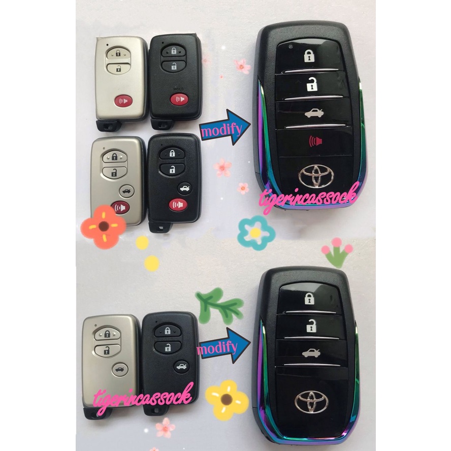TOYOTA Modified 3/4 Button Keyless entry casing to upgrade 3/4 BUTTON ...