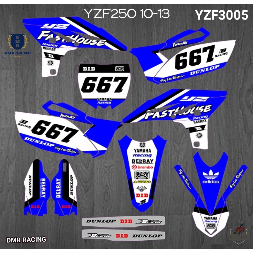 YAMAHA YZF250 YZ250F Year 2010-20013 3M Body Sticker Decal Custom ...